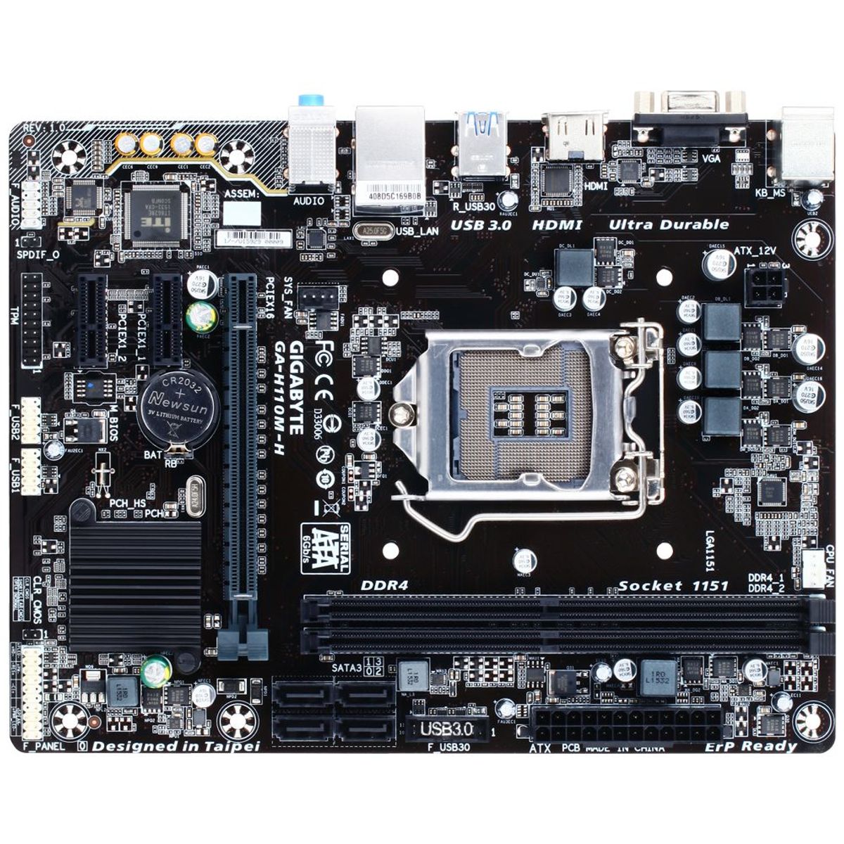 Placa Mãe Gigabyte GA-H110M-H DDR4 LGA 1151 com HDMI e USB 3.0 - lojaibyte