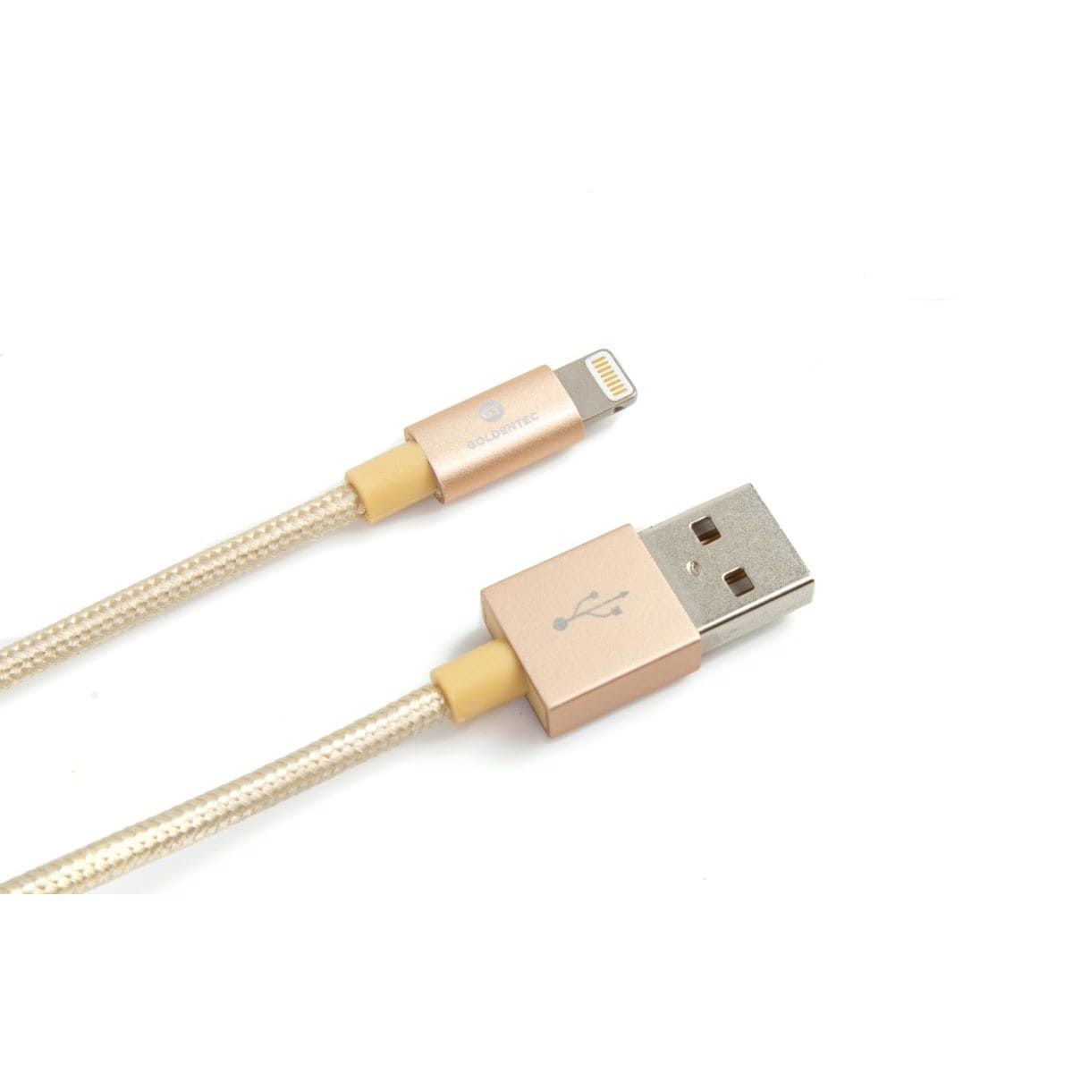 Cabo Lightning USB MFi 1,2m Gold Goldentec - lojaibyte