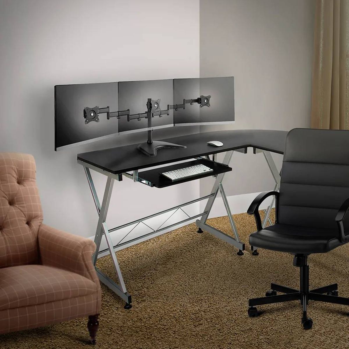 Suporte Articulado para 3 Monitores de 13" a 27" ELG T1236N - lojaibyte