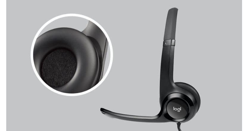 Headset Logitech H390 USB Stereo Preto - lojaibyte