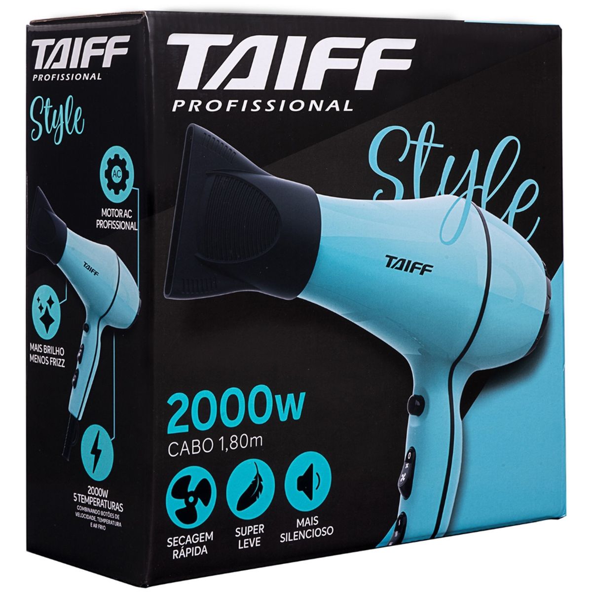 Secador de Cabelo Taiff Style 2000W Azul Tiffany - lojaibyte