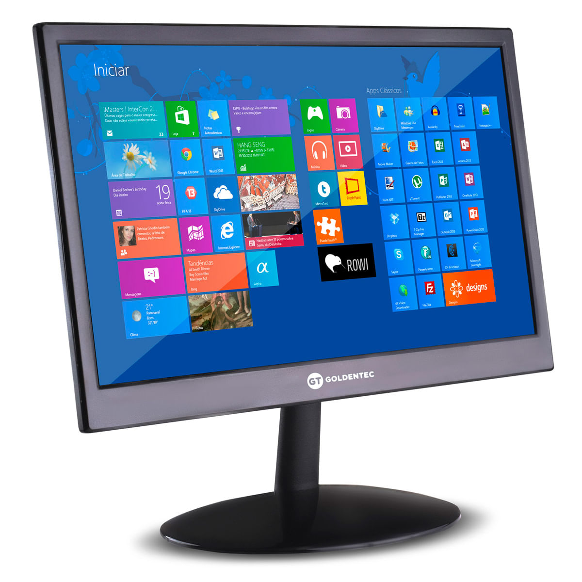Monitor LED 15.6" Widescreen com HDMI e VGA | Goldentec - lojaibyte