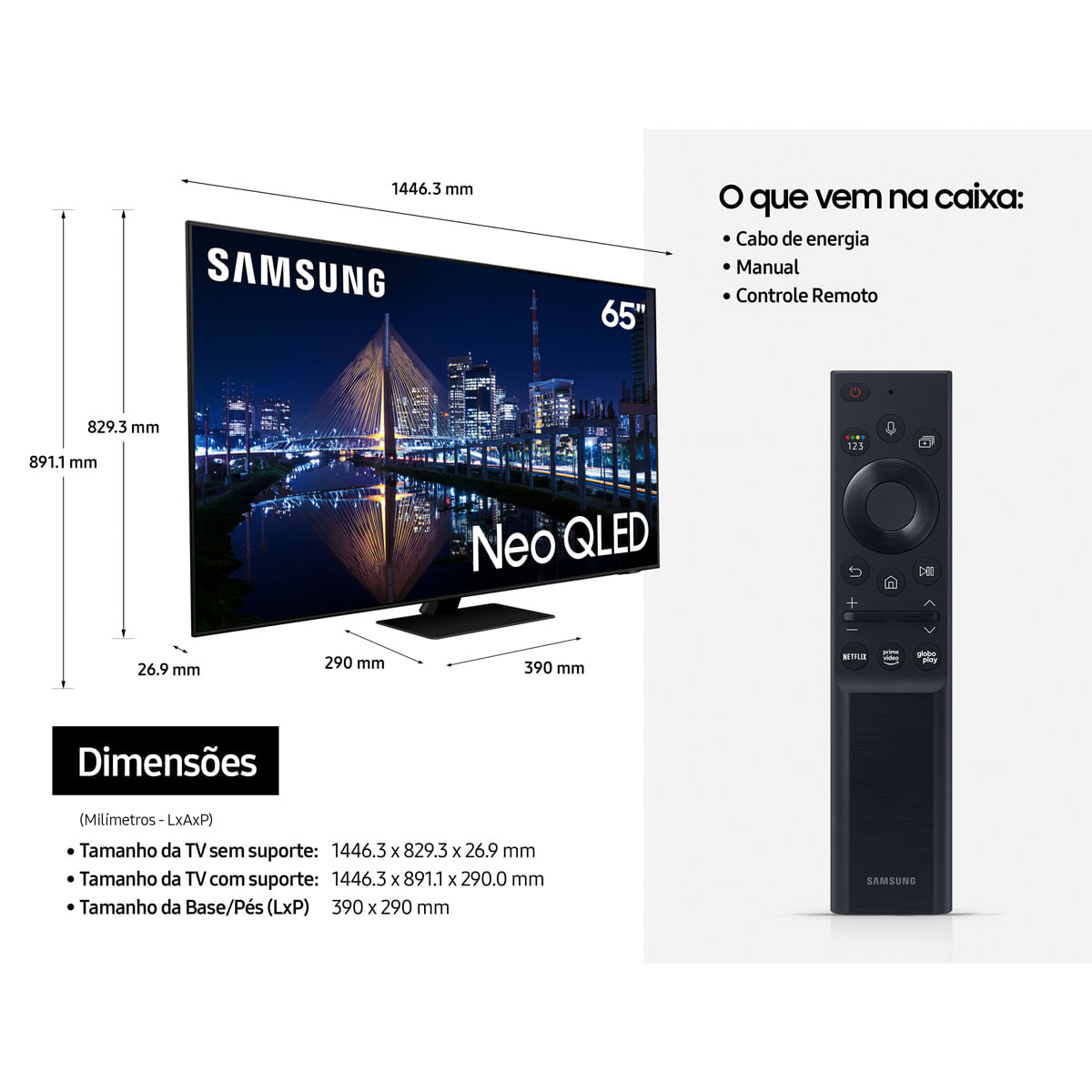 Smart TV Neo QLED 65" 4K Samsung 65QN85A Mini Led 120hz IA - lojaibyte
