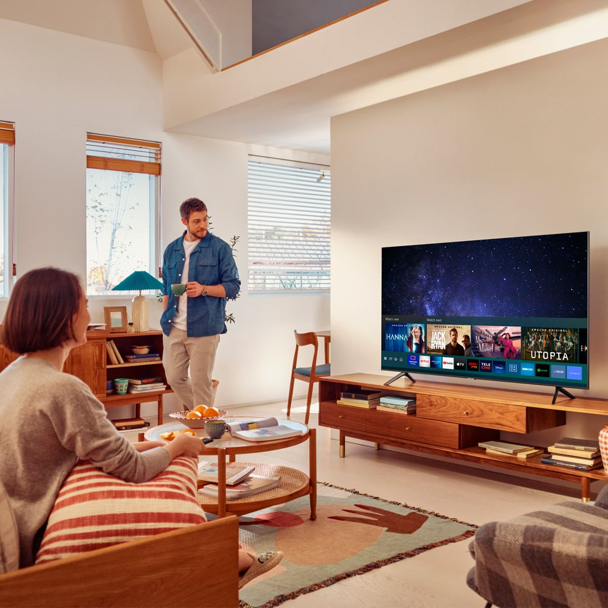 Smart TV Samsung 55" 4K 55AU7700 Crystal 4K Alexa - lojaibyte