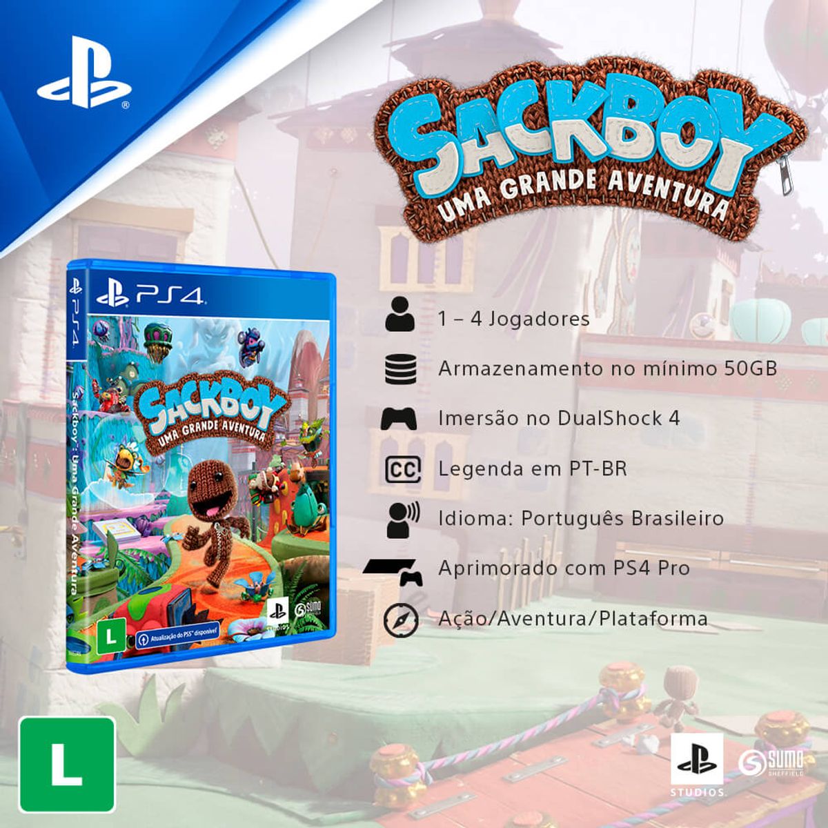 Sackboy: Uma Grande Aventura - PS4 - lojaibyte