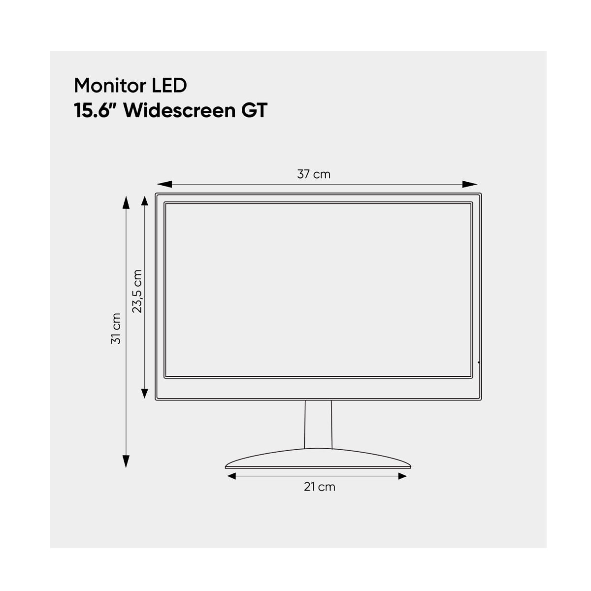 Monitor LED 15.6" Widescreen com HDMI e VGA | Goldentec - lojaibyte