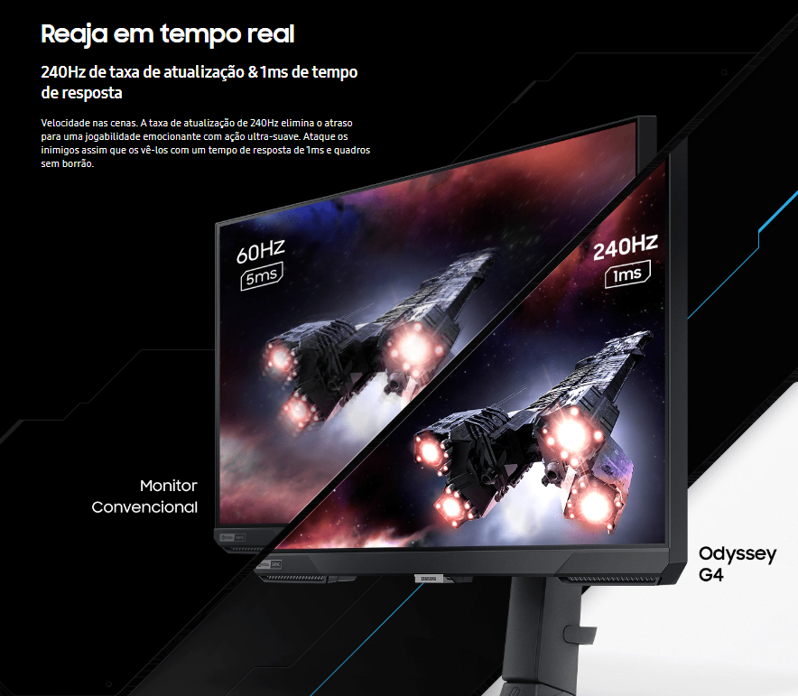 Monitor Gamer Samsung Odyssey G4 25 FHD LS25BG400ELXZD - lojaibyte