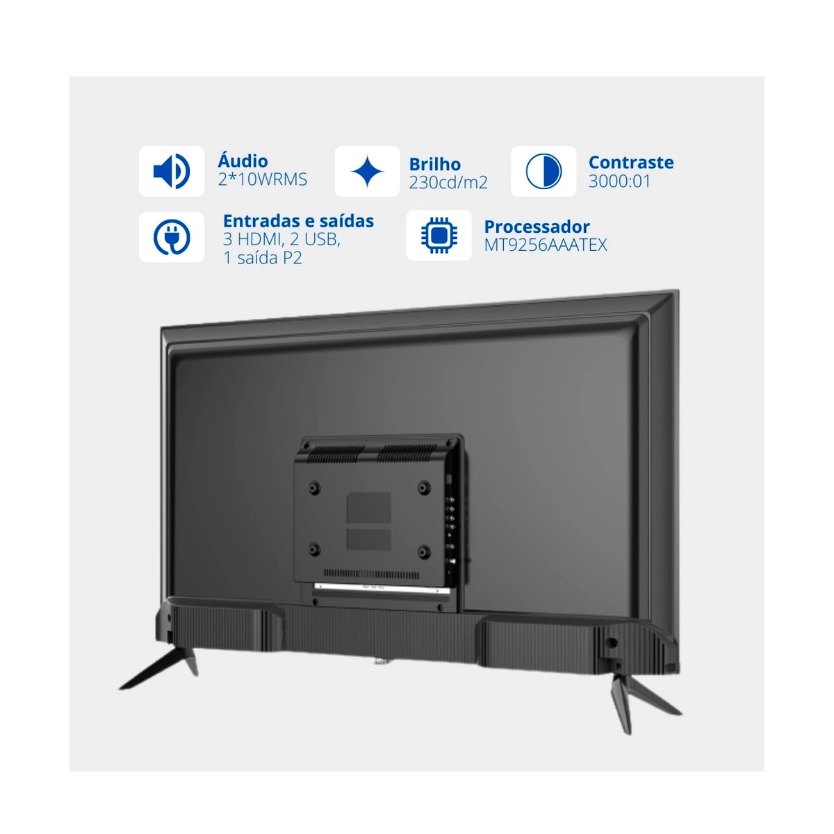 Smart TV LED 50" 4K UHD HQ 3 HDMI 2 USB - HQSTV50-66525 - lojaibyte