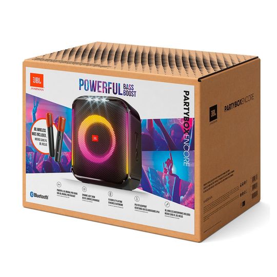 Caixa de Som JBL Partybox Encore 2 Microfones - lojaibyte