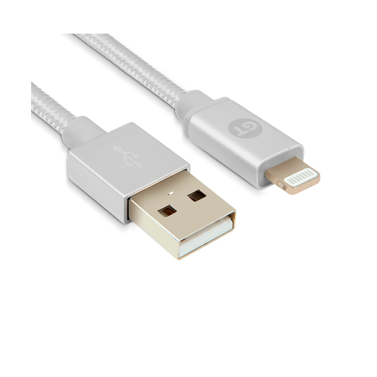 Cabo Lightning MFi para USB Nylon 1.2m - Silver | GT - lojaibyte