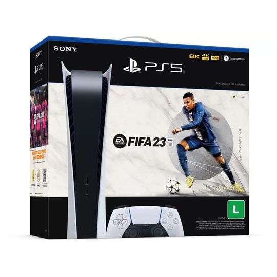PlayStation 5 825GB Digital FIFA 23 + 1 Controle Dual Sense - lojaibyte