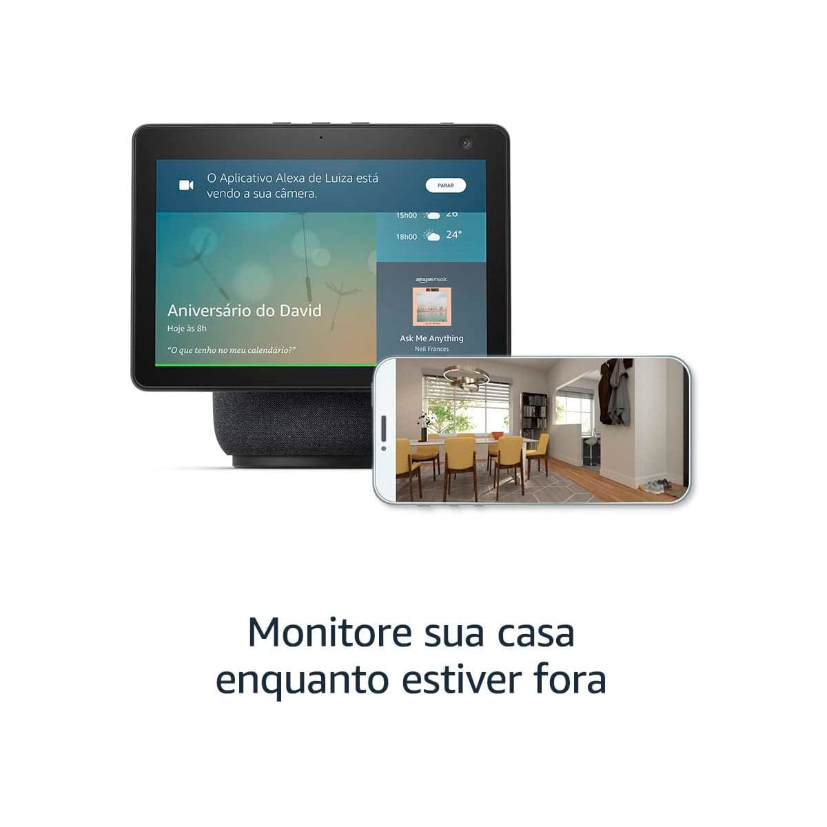 Amazon Echo Show 10: Smart Display HD de 10,1" Alexa Preta - lojaibyte