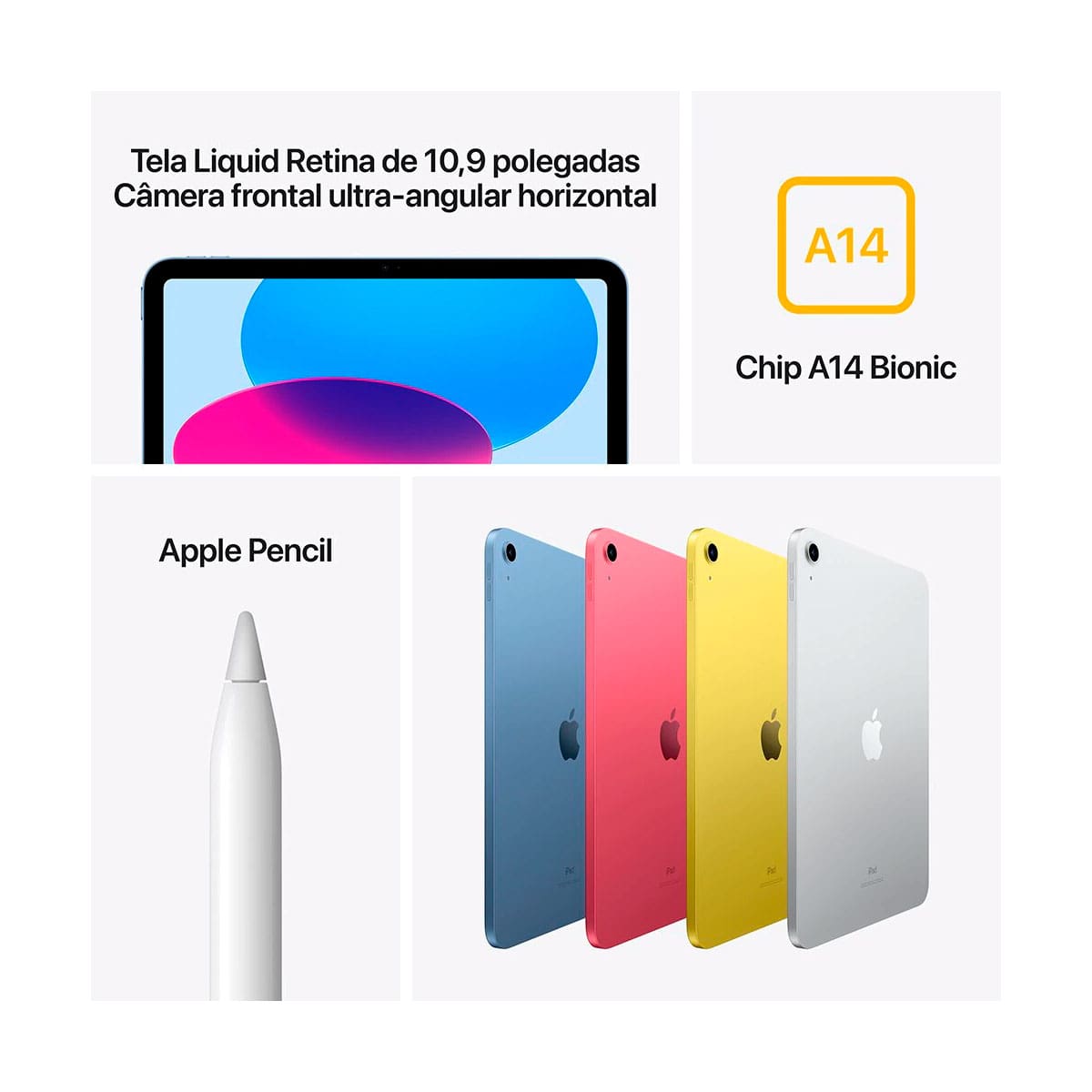 Apple iPad 10,9" (10ª geração, Wi-Fi, 64GB) - Rosa - lojaibyte