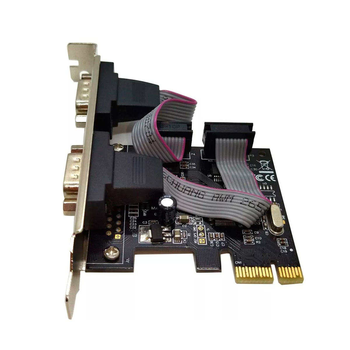 Placa de Rede GV Brasil PCI-Express 2 Seriais DB9 Macho - lojaibyte