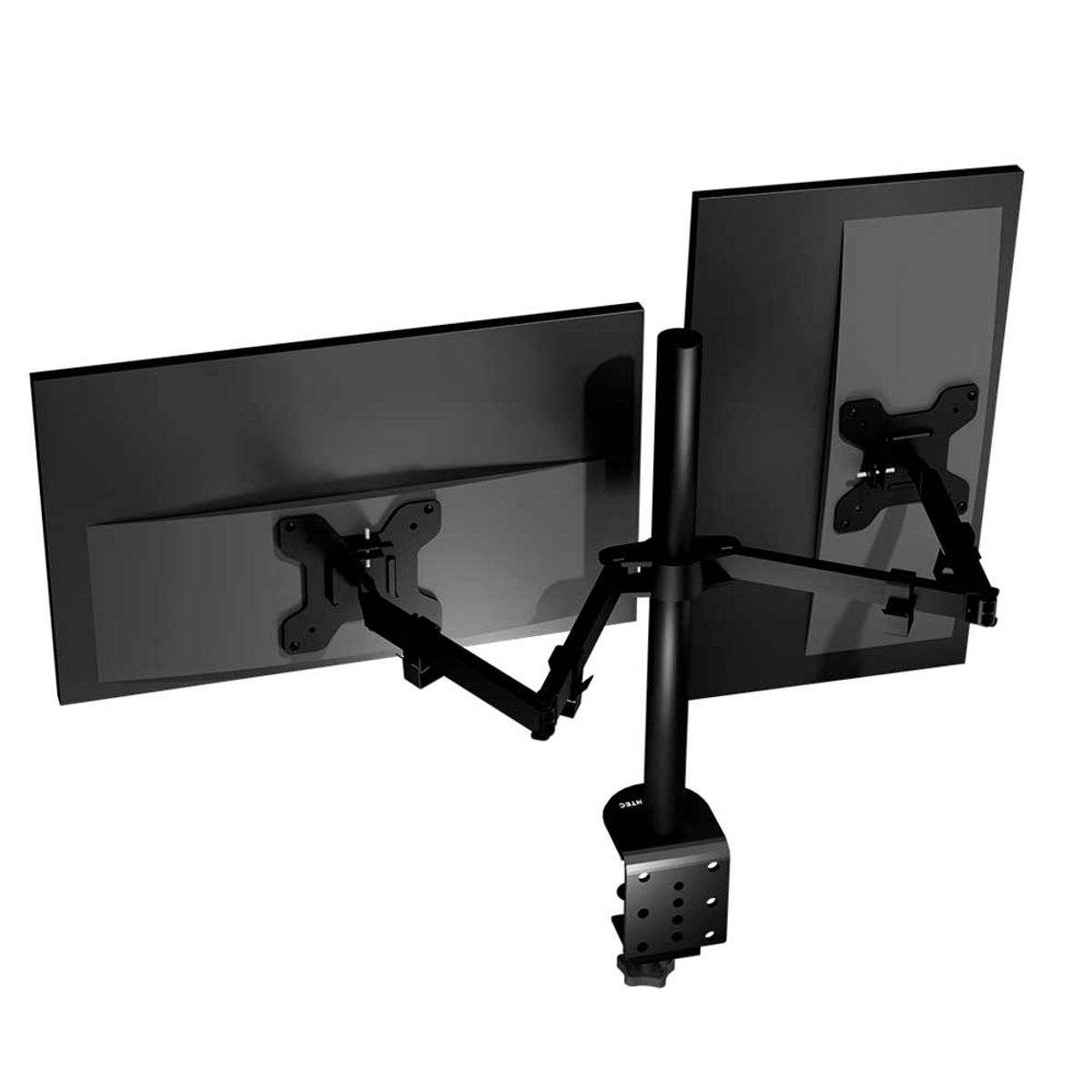 Suporte Articulado para 2 monitores Preto Goldentec - lojaibyte