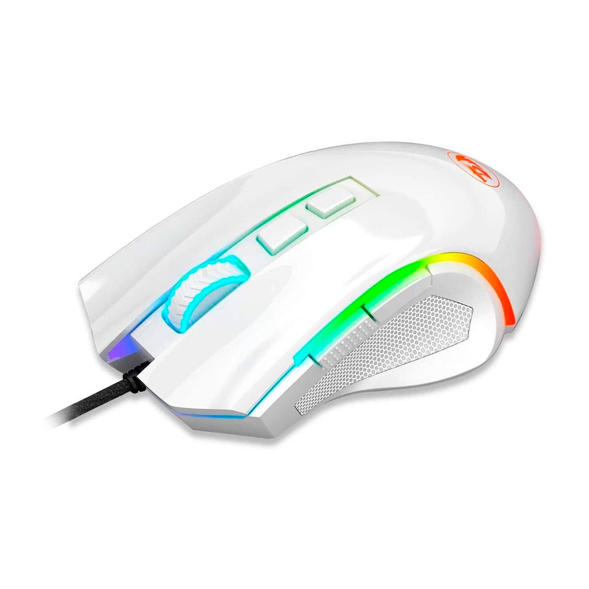 Mouse Gamer Redragon Griffin Lunar Branco RGB - M607W - lojaibyte