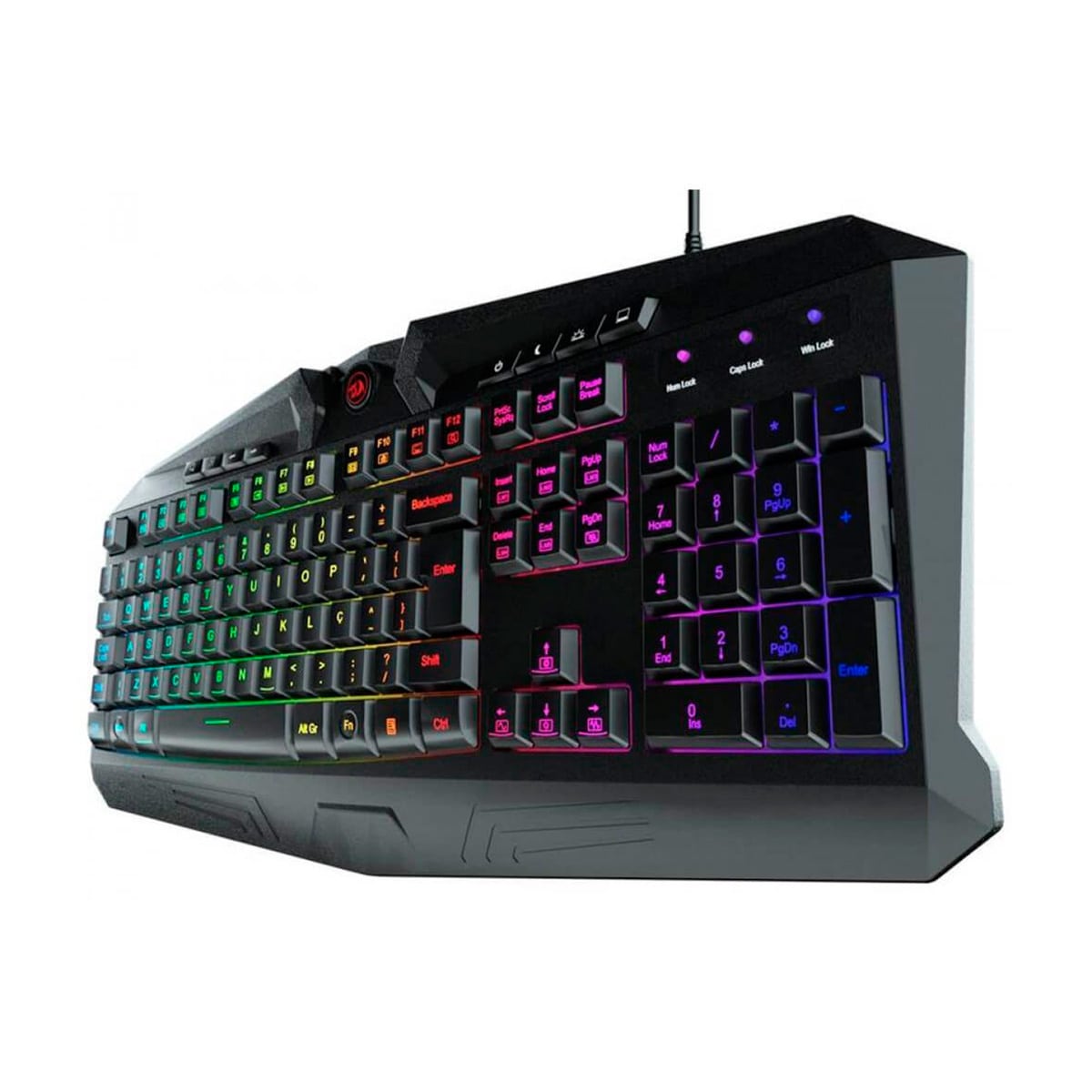 Teclado Gamer Membrana Redragon Harpe RGB Preto K503RGB - lojaibyte