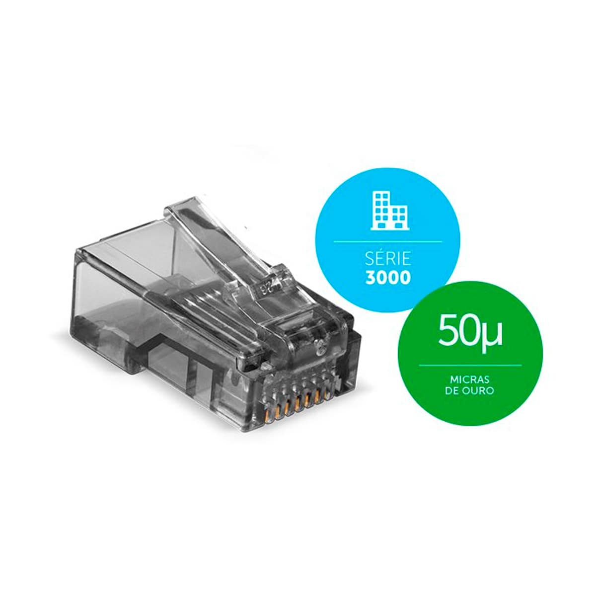Conector Intelbras Conex 3000 RJ45 CAT6 Macho 20 unidades - lojaibyte