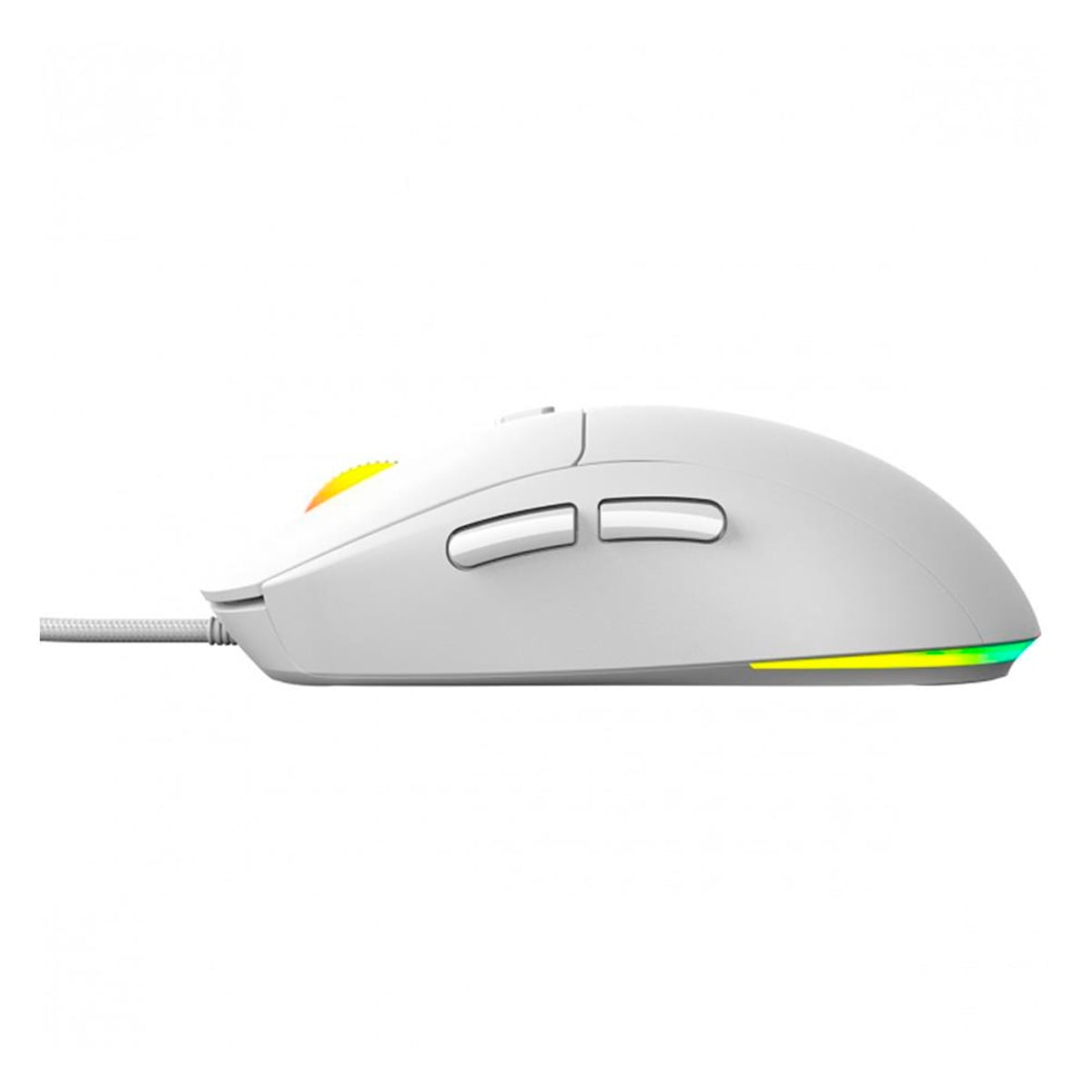 Mouse Gamer PCYes Basaran White Ghost RGB 12400DPI - lojaibyte