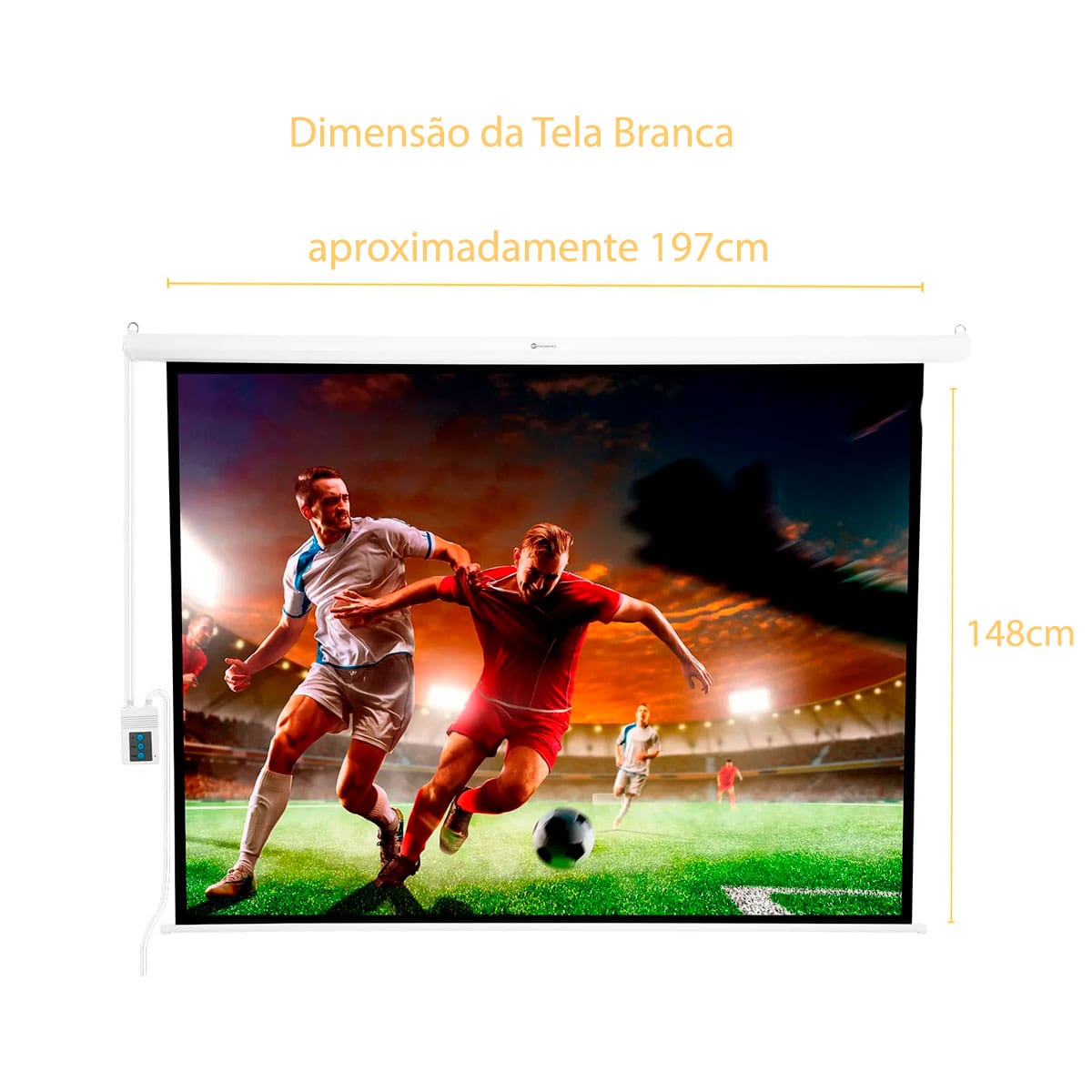 Tela de Projeção Elétrica 200x150cm 127V | Goldentec - lojaibyte