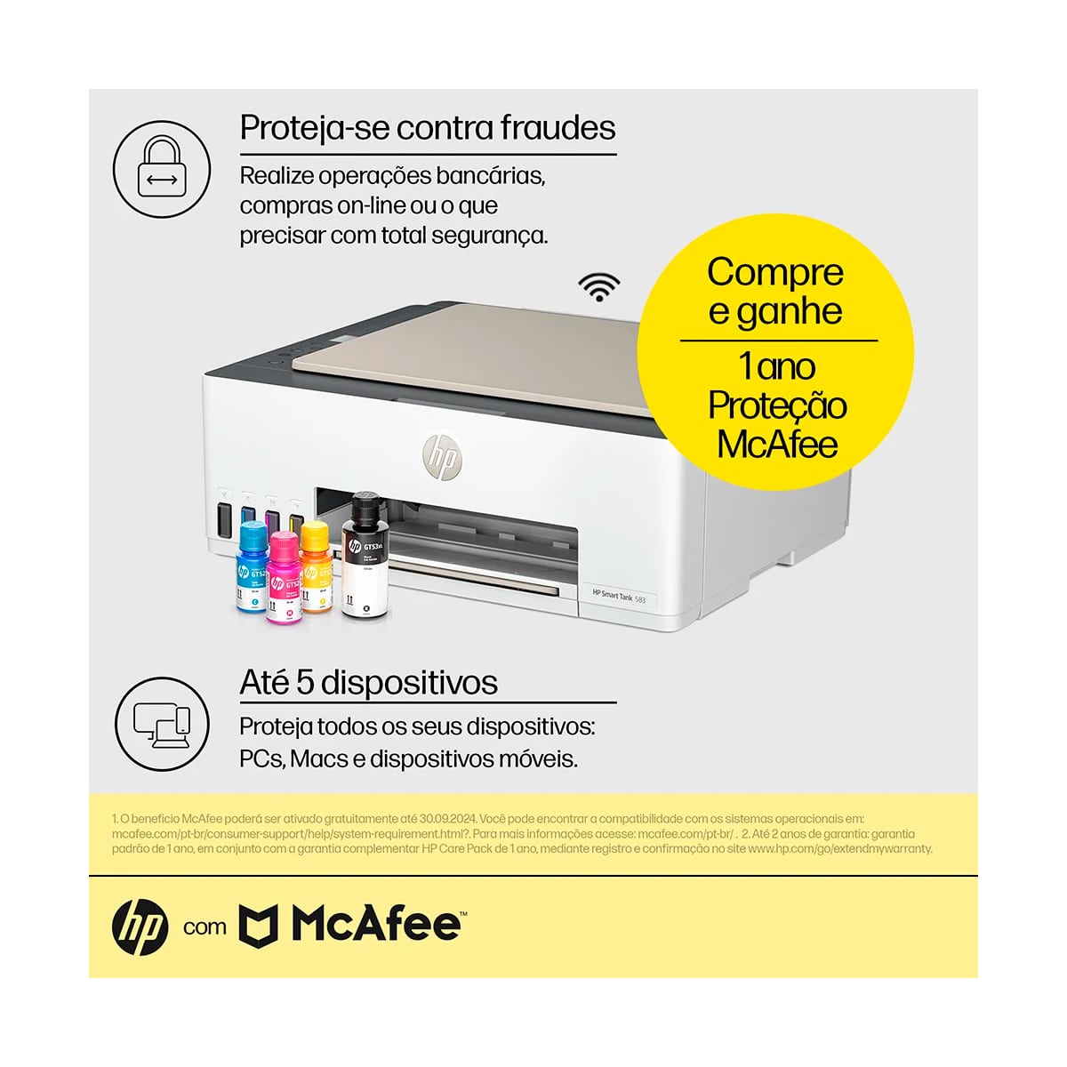 Impressora Multifuncional HP Smart Tank 583 (REF GT52 GT53) - lojaibyte