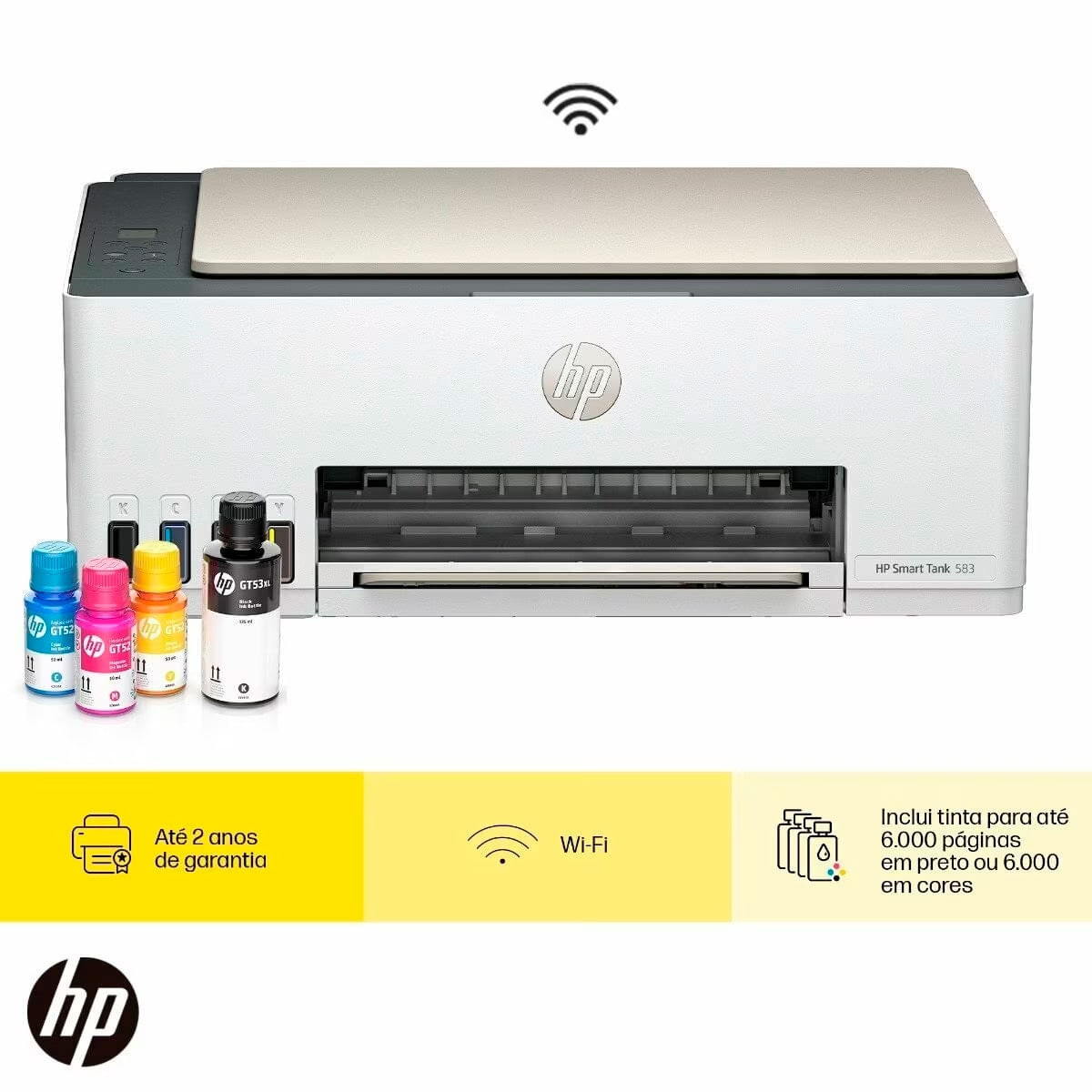 Impressora Multifuncional HP Smart Tank 583 (REF GT52 GT53) - lojaibyte