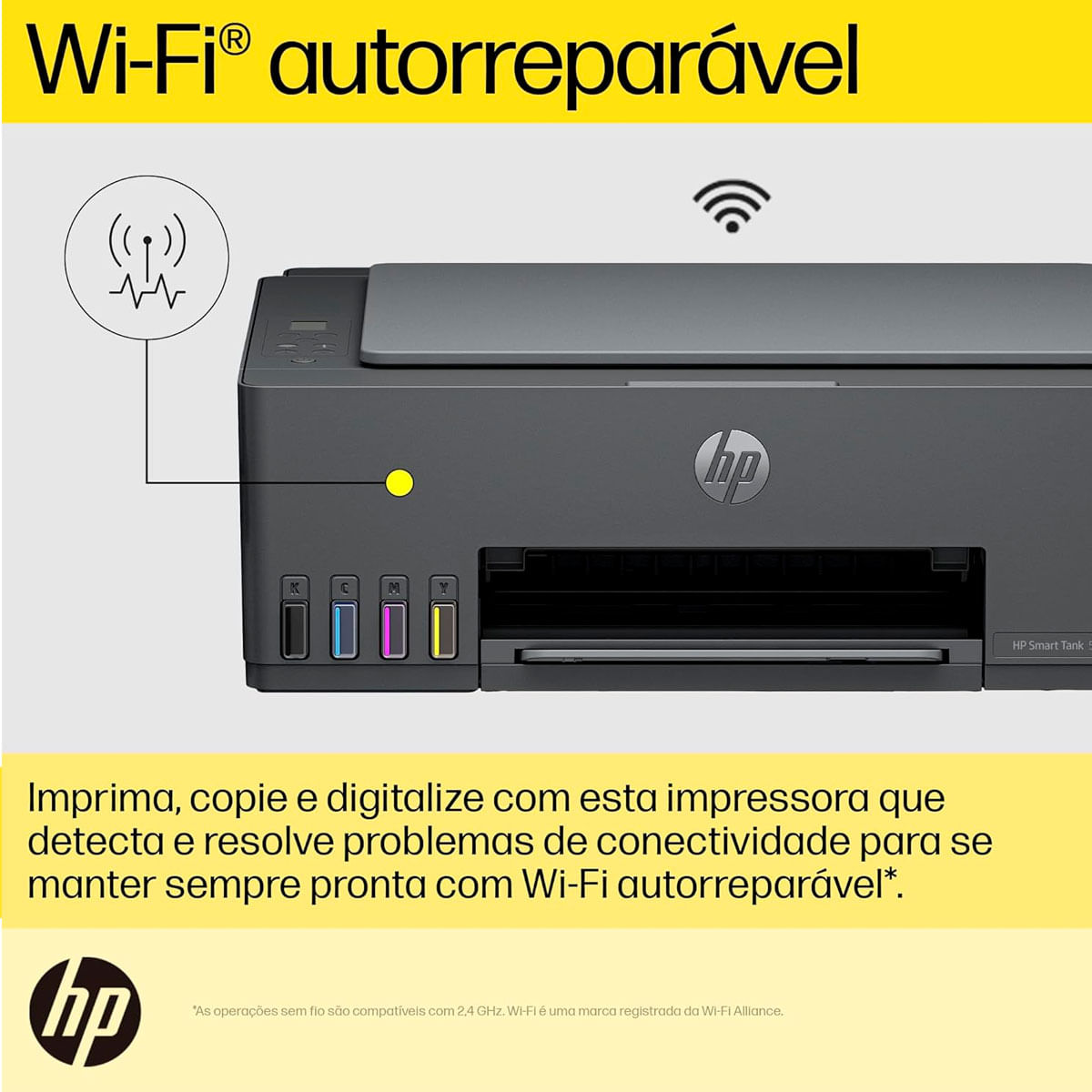 Impressora Multifuncional HP Smart Tank 584 Wi-Fi USB - lojaibyte