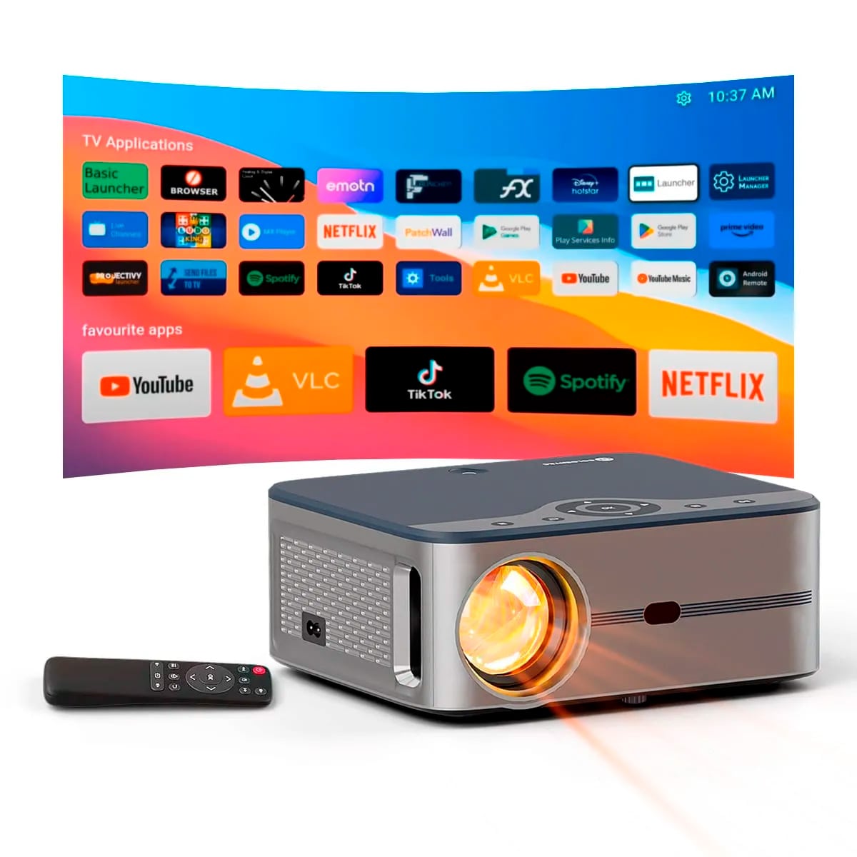 Projetor Smart 7000 Lúmens Wifi Android Goldentec - lojaibyte