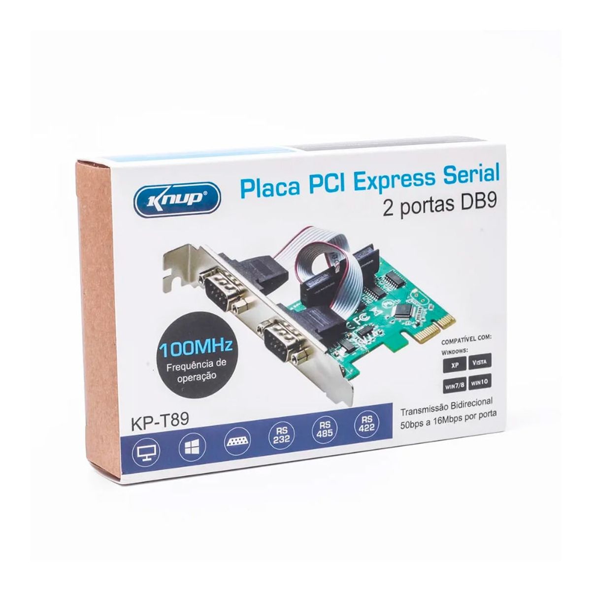 Placa Pci Express Knup Serial 2 Portas DB9 KP-T89 - lojaibyte