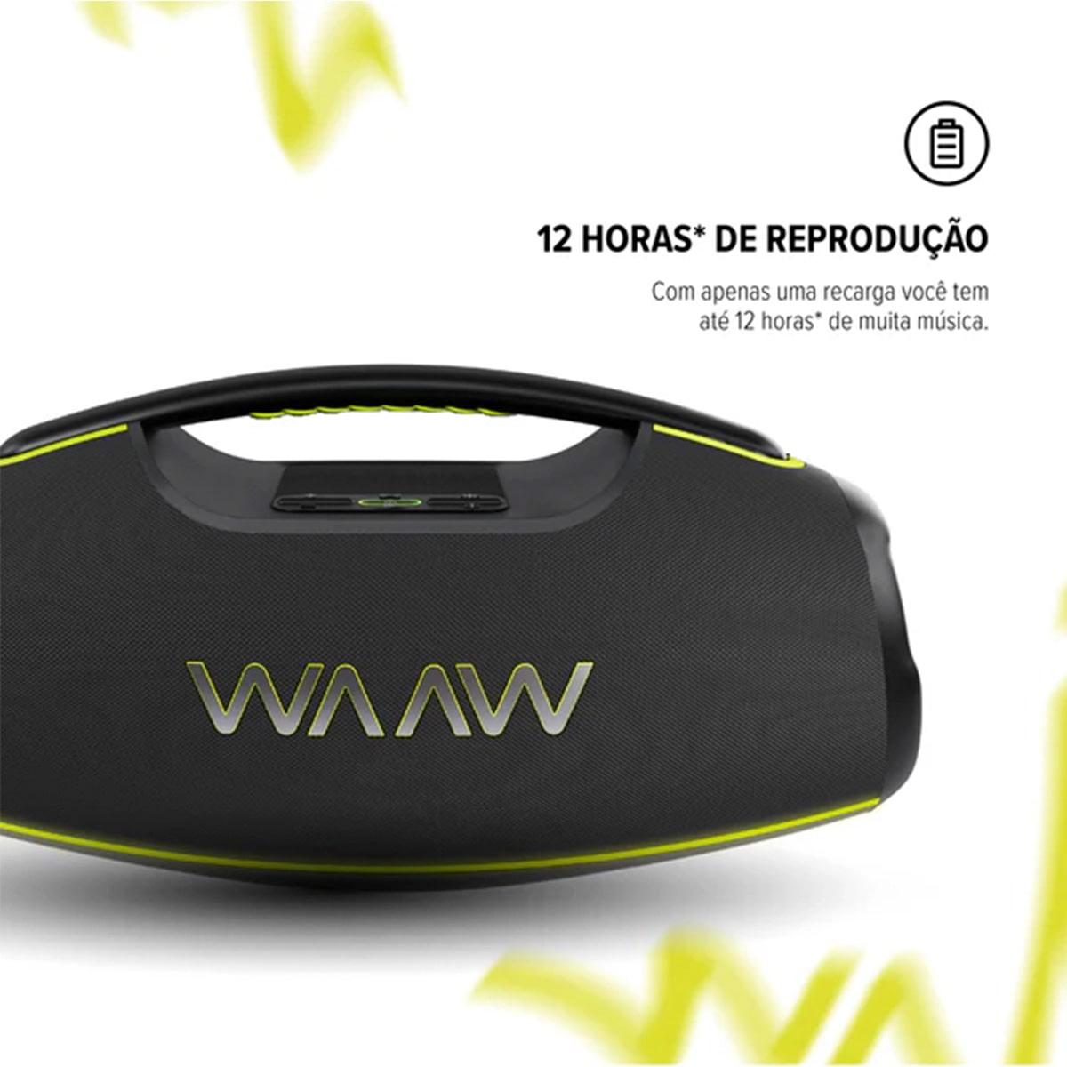 Caixa de Som Bluetooth Waaw Hyperboom 1000 180W RMS - lojaibyte