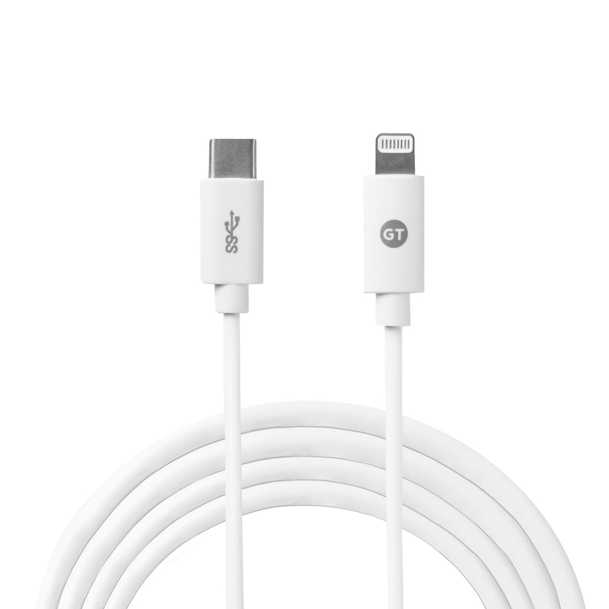 Cabo Lightning MFi Goldentec para USB-C 1,2m Branco - lojaibyte