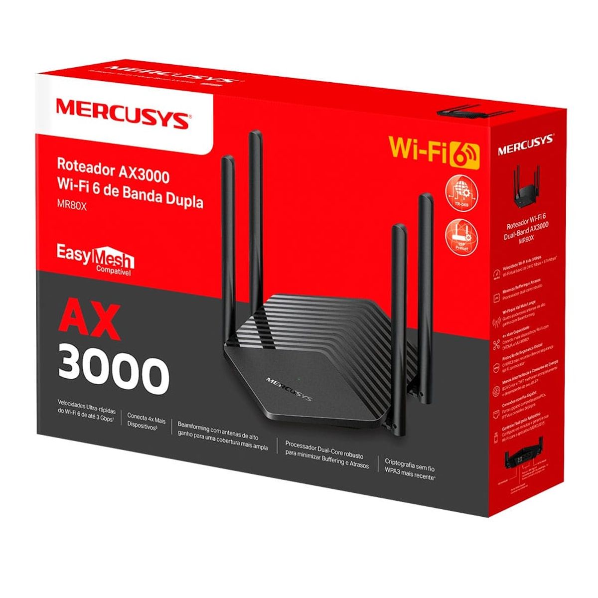 Roteador Mercusys MR80X Gigabit Dual Band AX3000 - lojaibyte