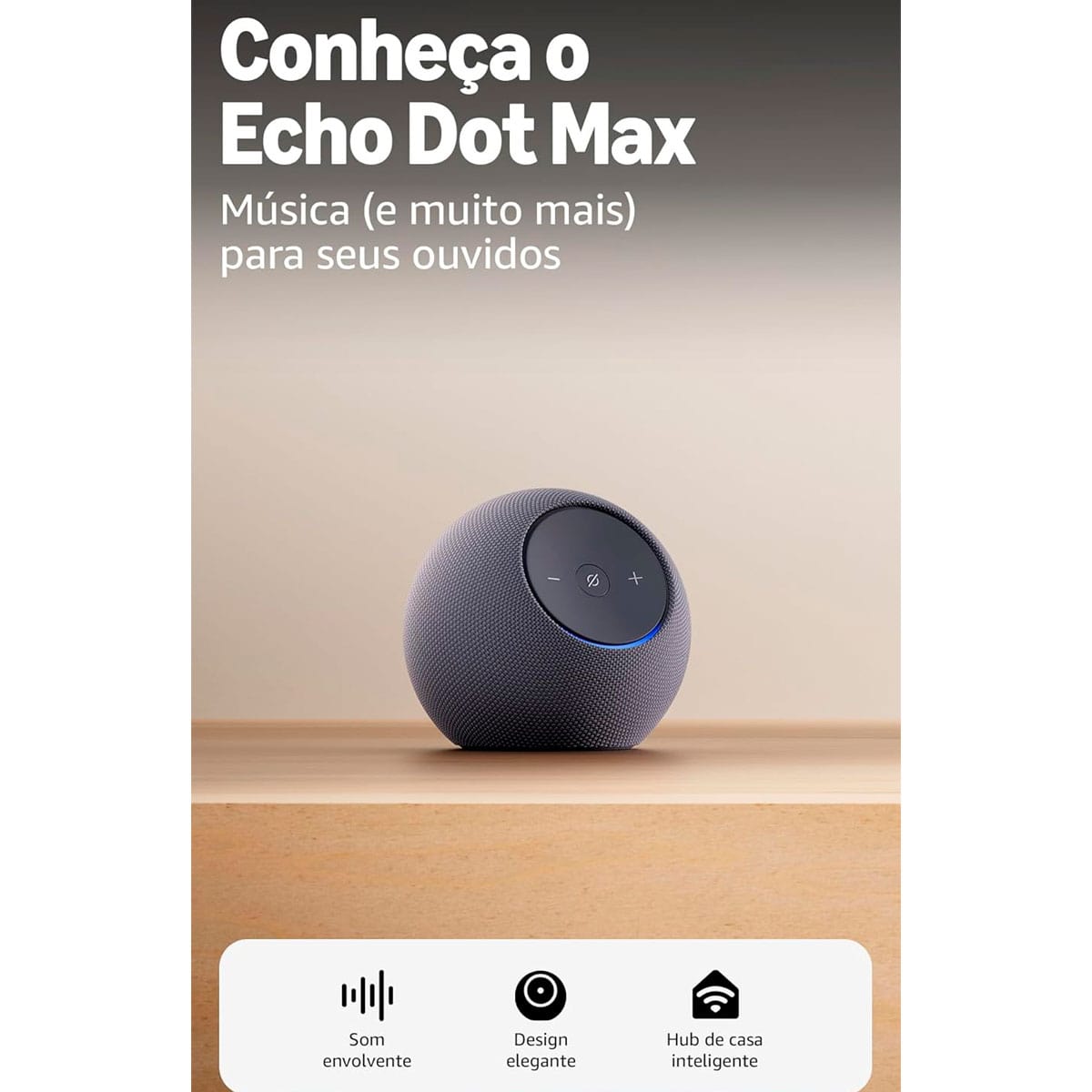 Amazon Echo Dot Max, smart speaker com Alexa Grafite - lojaibyte